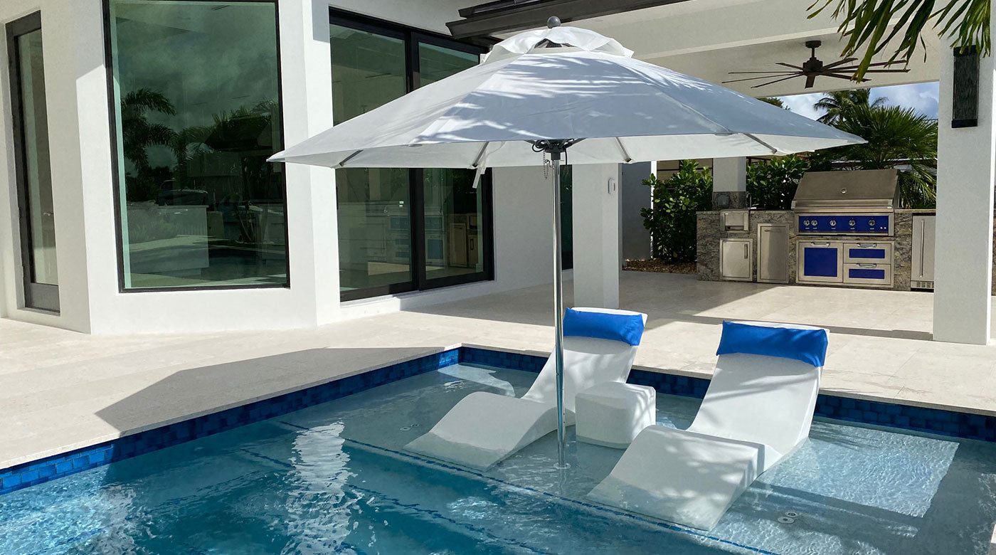 In Pool Lounge Chaise Riser - Aqua Outdoors